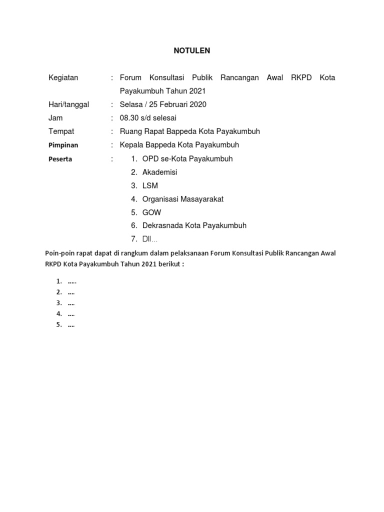 Draft Notulen FKP | PDF
