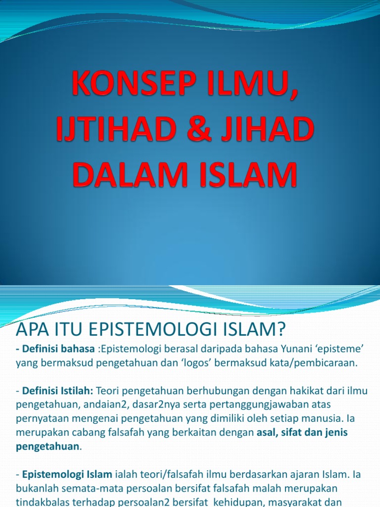 1 Konsep Ilmu, Ijtihad & Jihad Dalam Islam | PDF