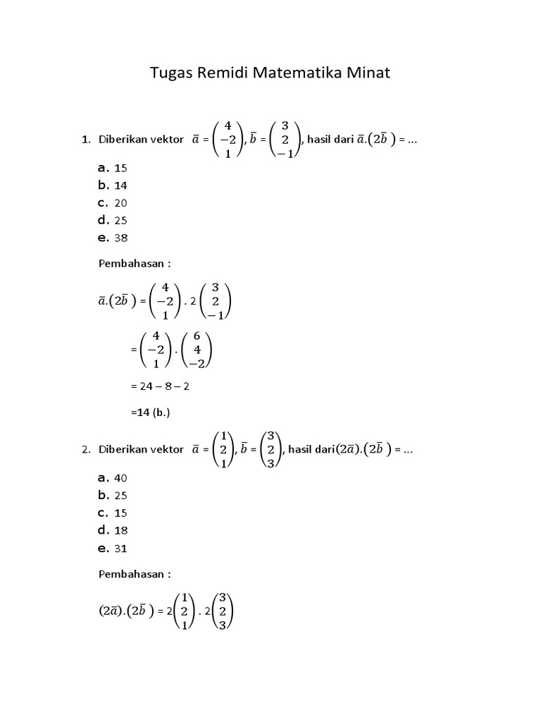 Tugas Matematika Minat | PDF