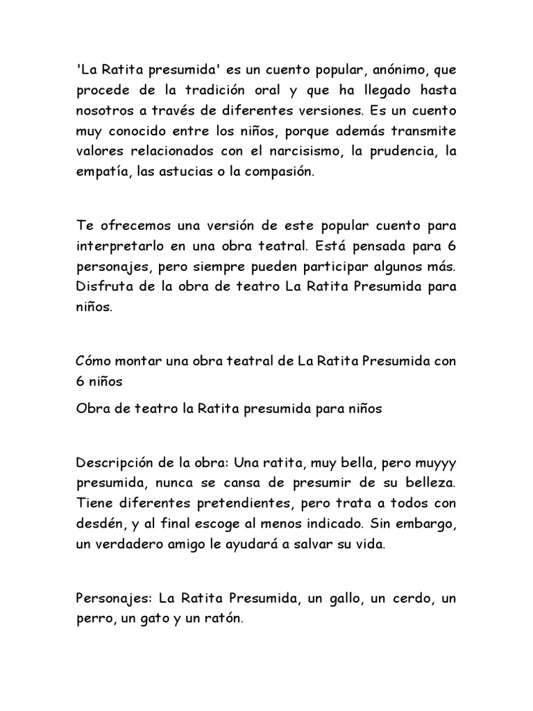La Ratita Presumida | PDF