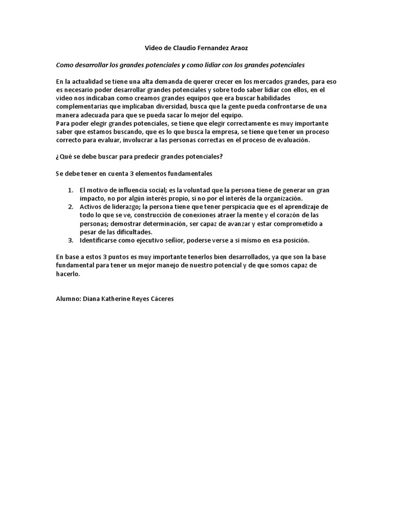 Video de Claudio Fernandez Araoz | PDF