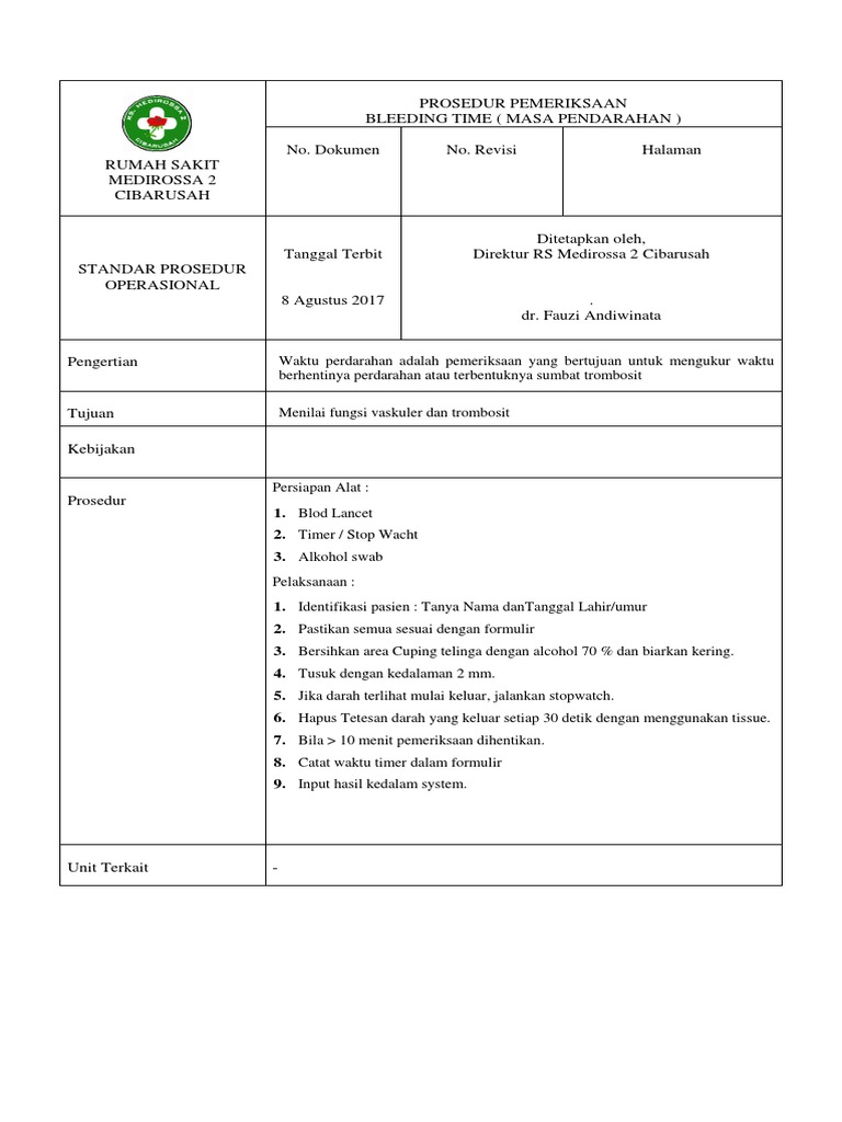 Spo Bleeding Time | PDF