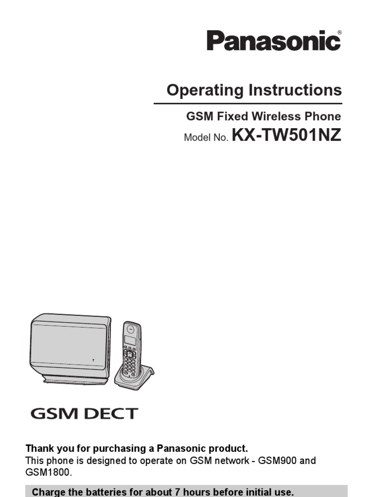 Panasonic TW501 Userguide | PDF | Battery Charger | Telephone Numbering ...
