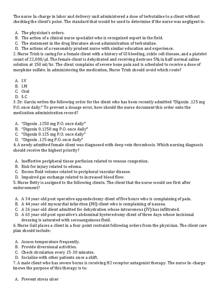 Pnle 1-Foundation of Professional NSG Practice | PDF