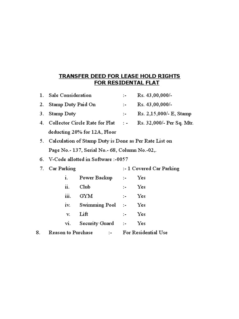 Registry Format Plot Greater Noida | PDF | Lease | Mortgage Law