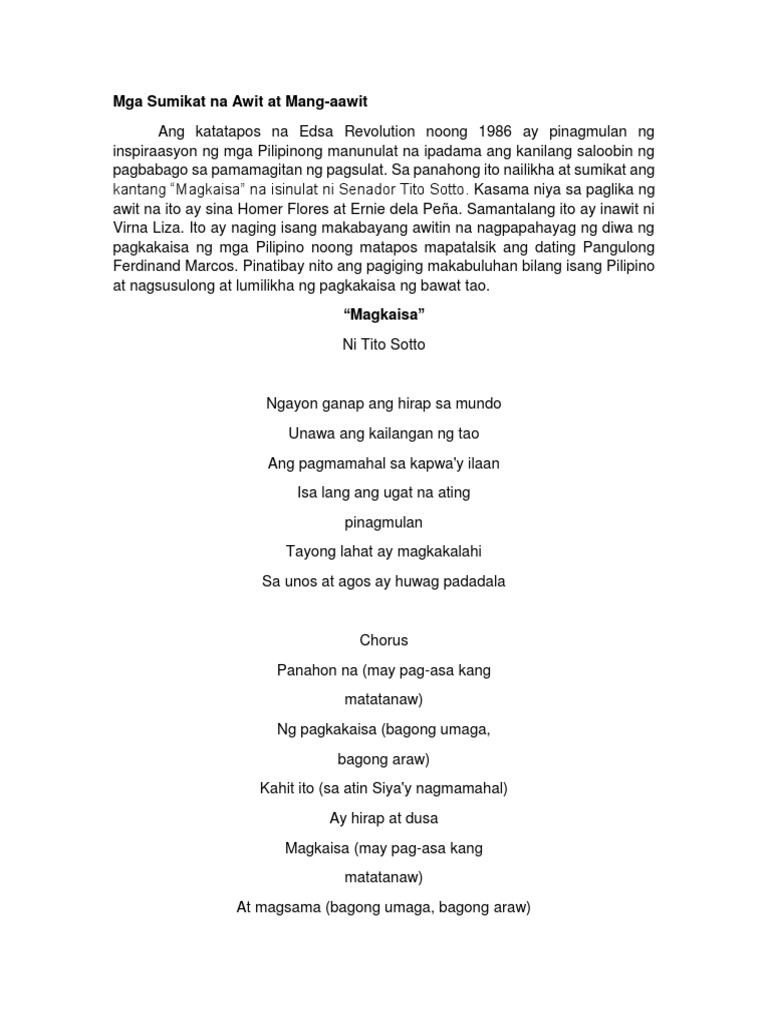 Mga Sumikat Na Awit at Mangaawit+pelikula Final | PDF