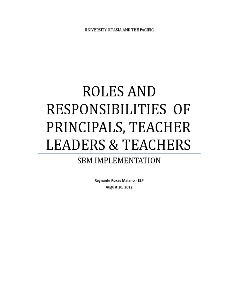School-Based Management | PDF | Leadership | Teachers