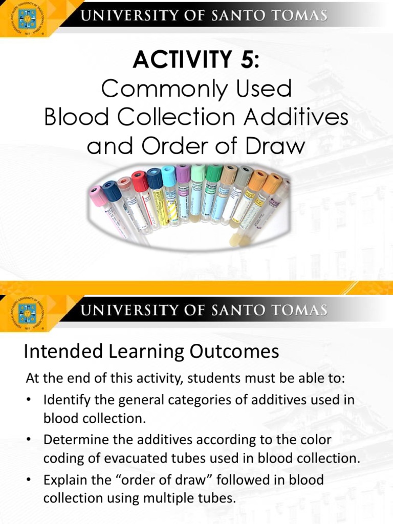 Activity 5 Commonly Used Blood Collection Additives and Order of Draw ...