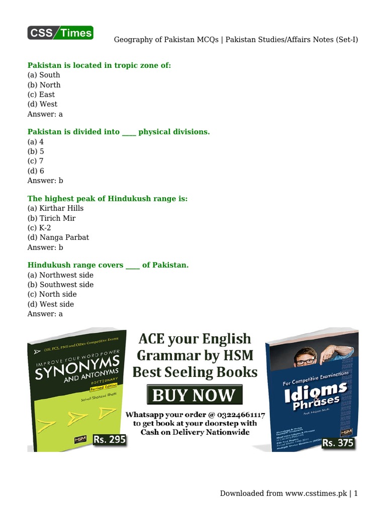 Pakistan Geography Quiz Prep | PDF | Indus River | Administrative ...