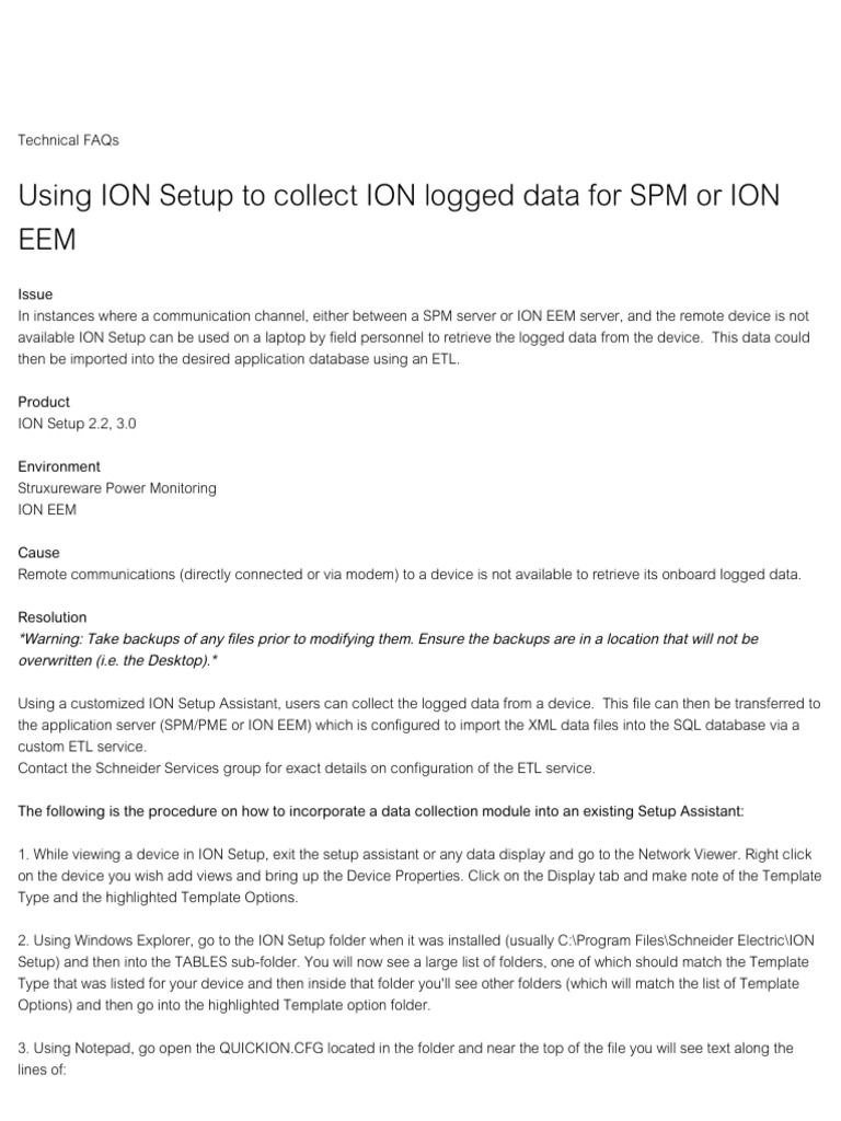 Using ION Setup To Collect ION Logged Data For SPM or ION EEM | PDF | Computer File | Microsoft ...