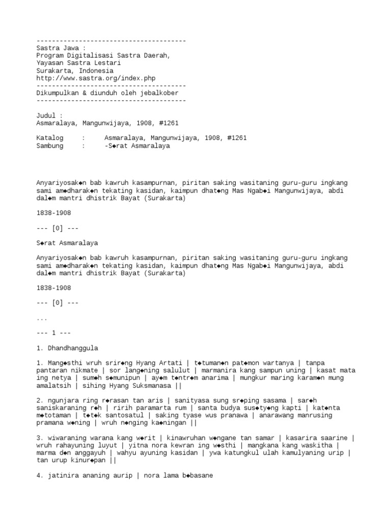 Asmaralaya, Mangunwijaya, 1908 | PDF