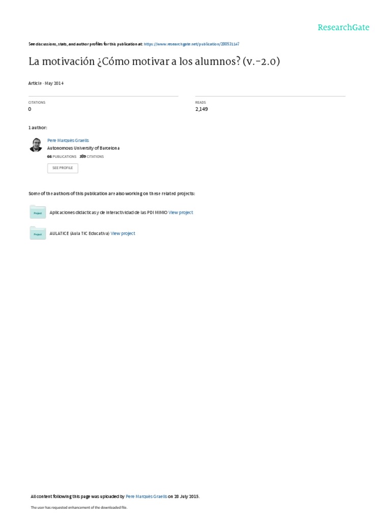 Como Motivar A Los Alumnos | PDF