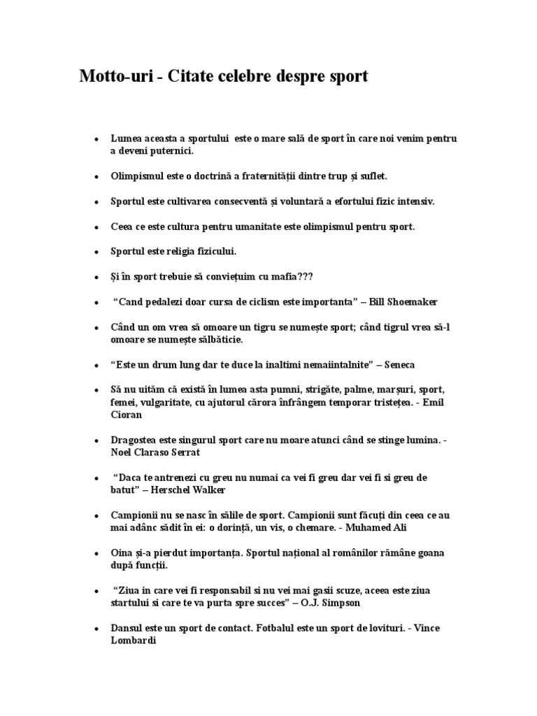Citate Celebre in Sport | PDF