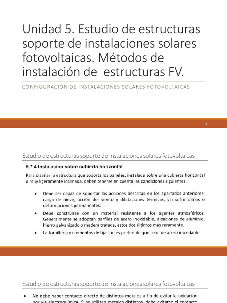 UD 5 Act 5.9 Metodos de Instalacion de Estructuras FV | PDF