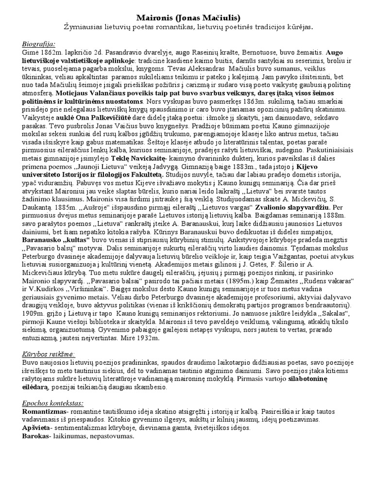 Maironis | PDF