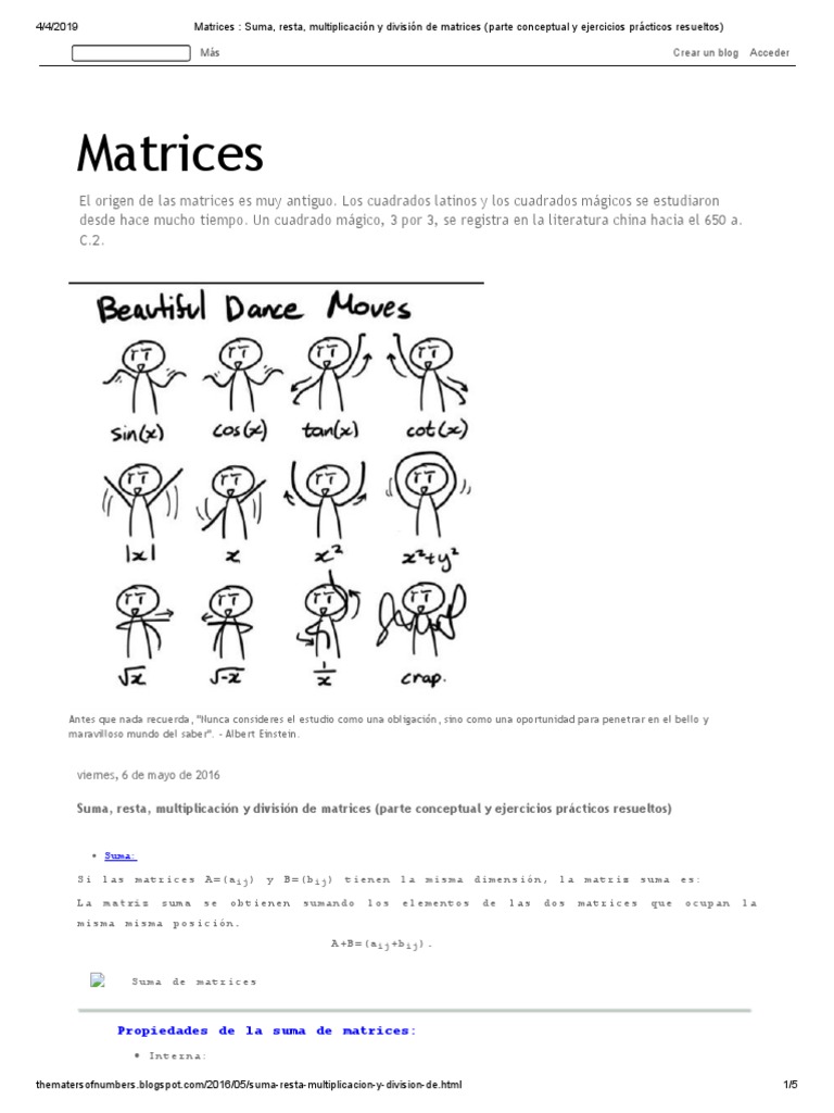 Matrices - Suma, Resta, Multiplicación y División de Matrices (Parte ...