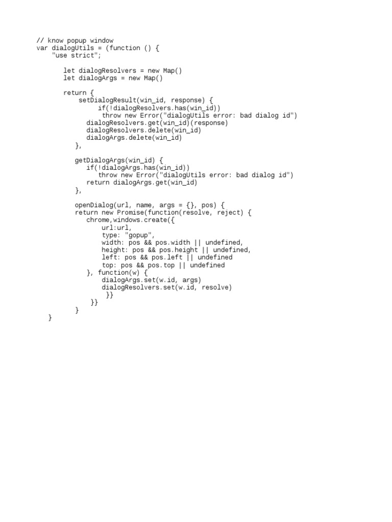JavaScript Dialog Utility Functions | PDF