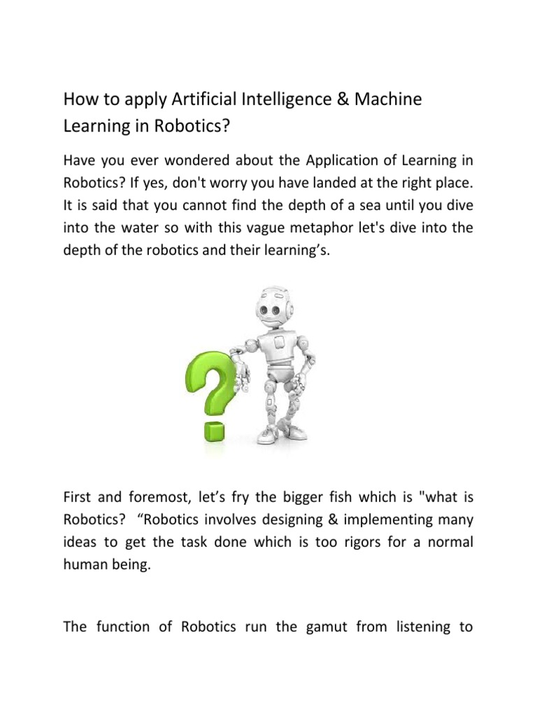 Artificial Intelligence and Machine Learning | PDF | Machine Learning ...