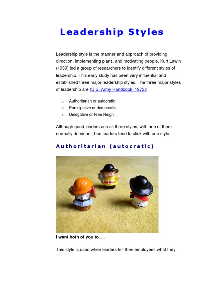 Understanding the Three Classic Leadership Styles and Factors to ...