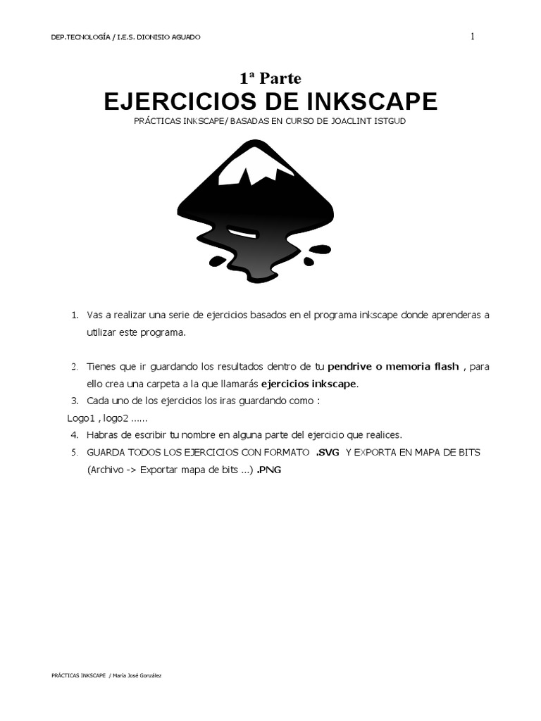 1 Parte EJERCICIOS DE INKSCAPE PRÁCTICAS INKSCAPE - BASADAS EN CURSO DE ...