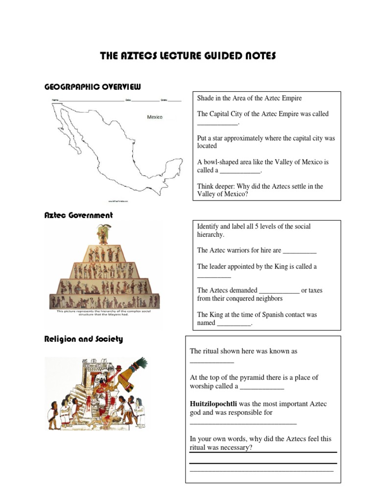 Aztec Guided Notes | PDF | Mexico