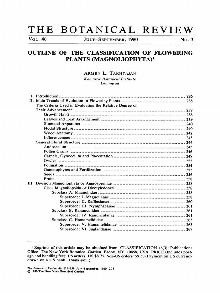 Takhtajan - 1980 - Outline of The Classification of Flowering Plants ...