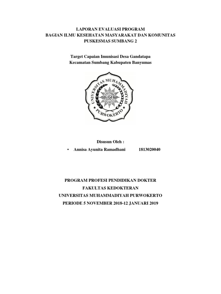 Evapro Imunisasi 2 Fix | PDF