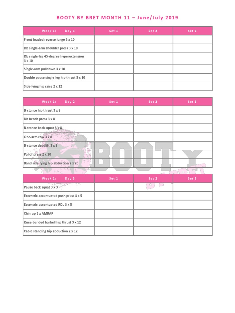 BBB Month 11 Workout Log | PDF | Hobbies | Musculoskeletal System