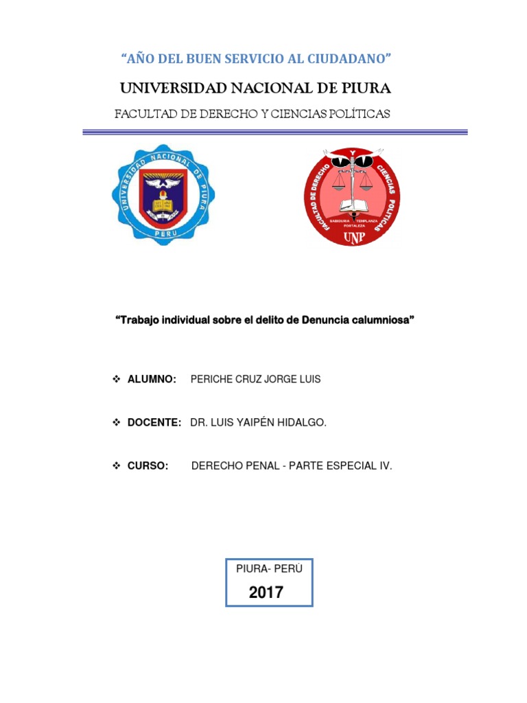 Denuncia Calumniosa (Completo) | PDF | Derecho penal | Procedimiento ... Denuncia Calumniosa (Completo) | PDF | Derecho penal | Procedimiento ...