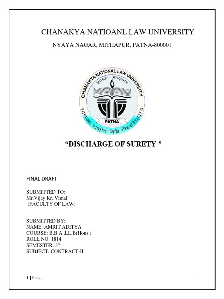 Discharge of Surety Explained | PDF | Guarantee | Civil Law (Legal System)