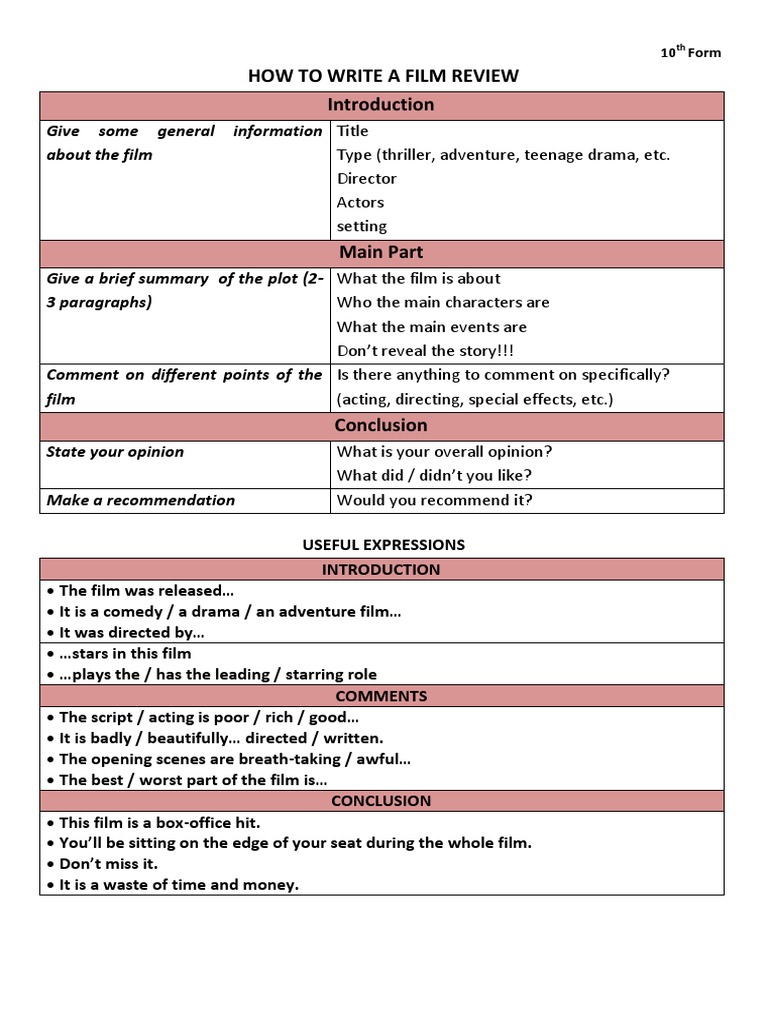How To Write A Film Review | PDF