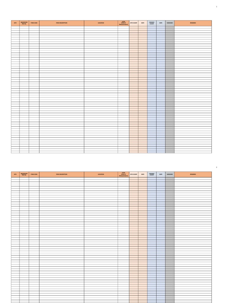 Inventory Sheet Template | PDF | Computing And Information Technology ...