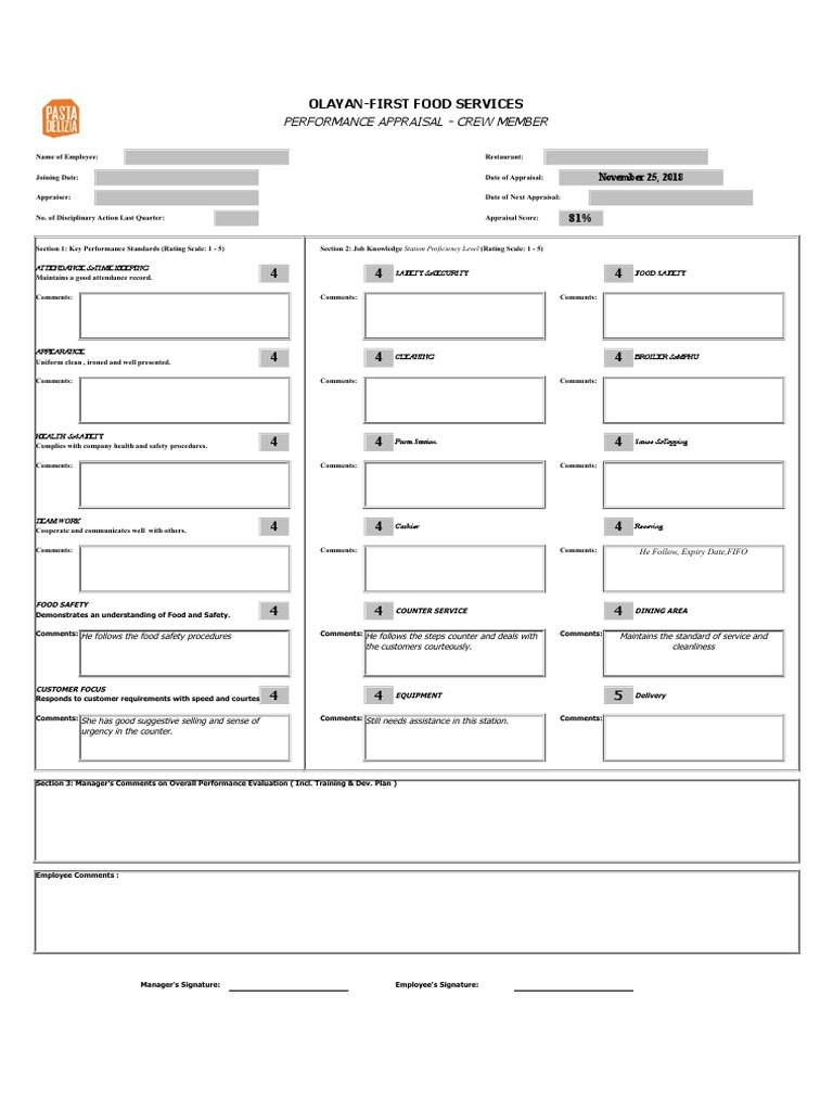 Performance Appraisal - Crew | PDF | Performance Appraisal | Economies