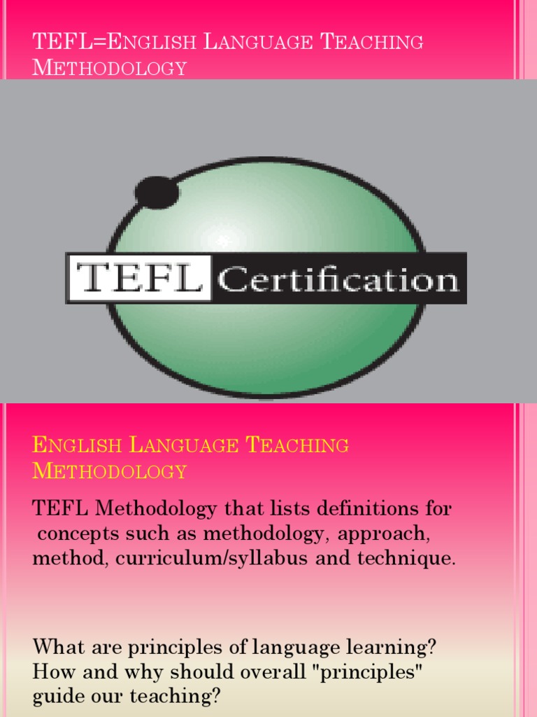 TEFL English Language Teaching Methodology | PDF | Language Education ...