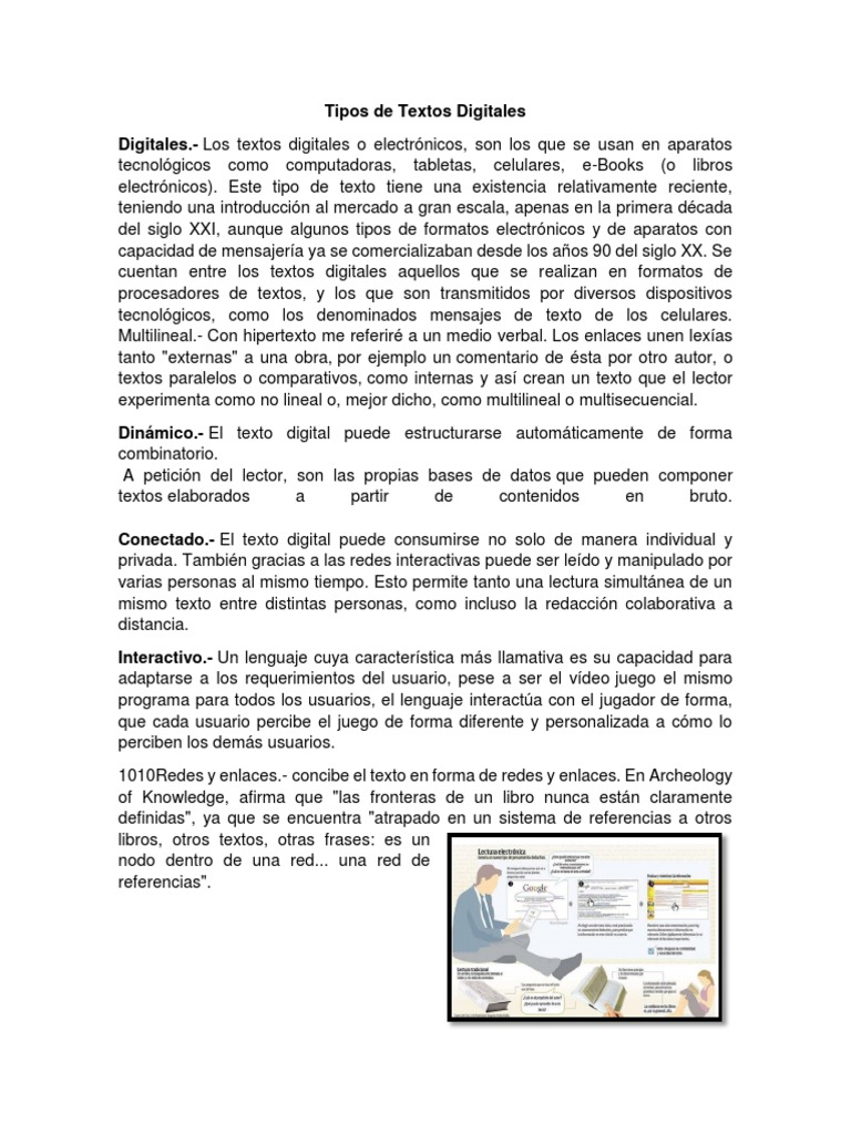 Tipos de Textos Digitales | PDF