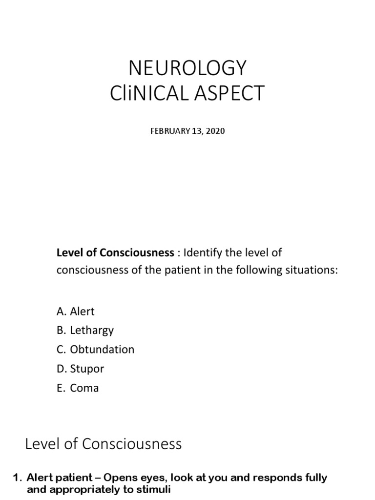 Lecture 16 Clinical Aspect Neuro | PDF | Symptoms And Signs | Neuroscience