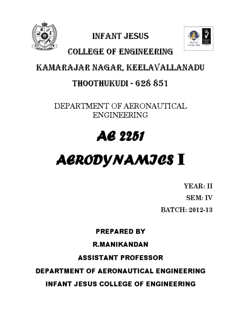 Aerodynamics I Notes PDF | PDF