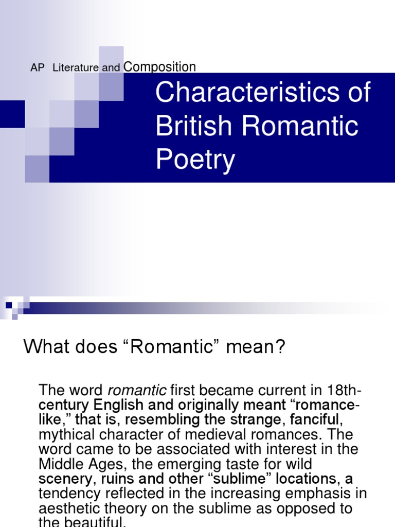 Characteristics of British Romantic Poetry Ppt | Romanticism | Samuel ...