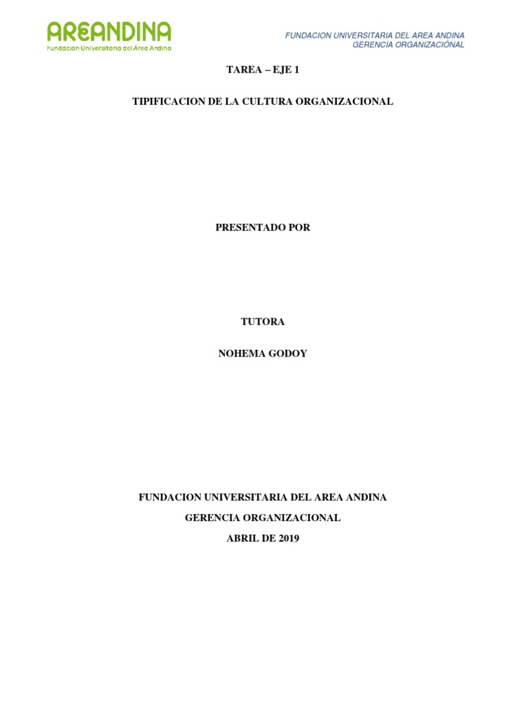 Tarea Eje 1 Tificacion de La Cultura Organizacional | PDF | Reclutamiento | Science