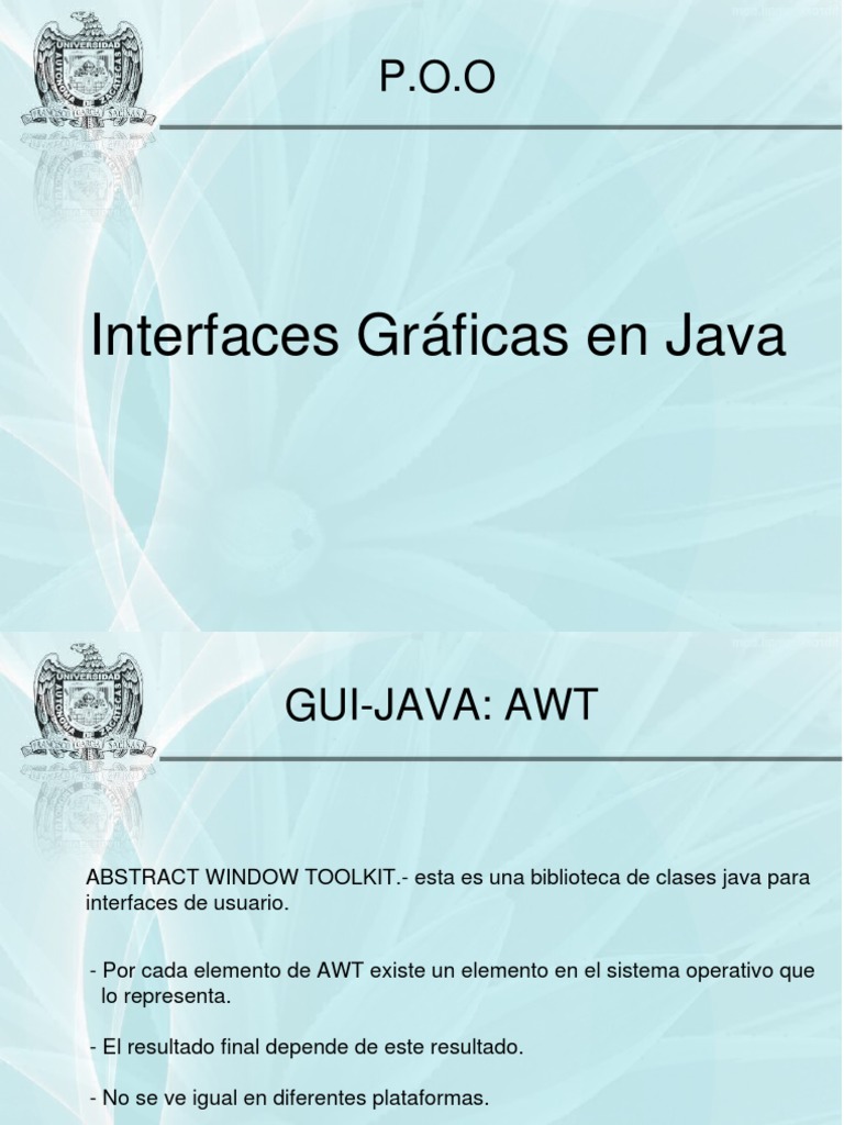 Interfaces Graficas en Java PDF | PDF | Java (lenguaje de programación ...