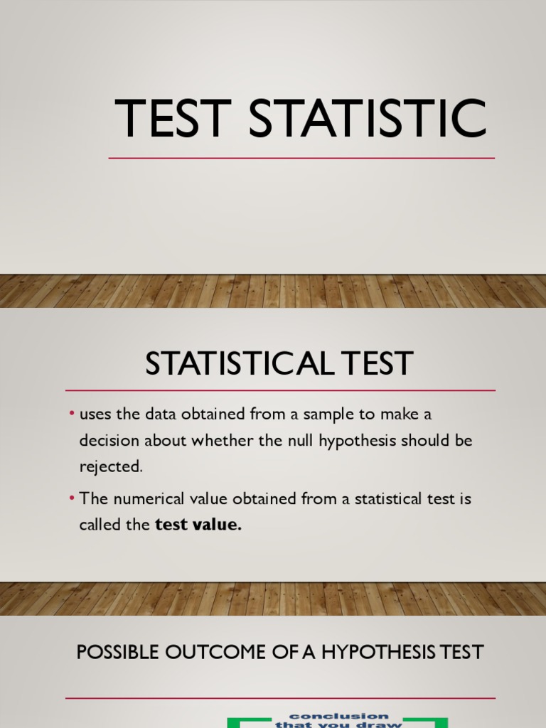 Test Statistic | PDF | Statistical Hypothesis Testing | Type I And Type ...