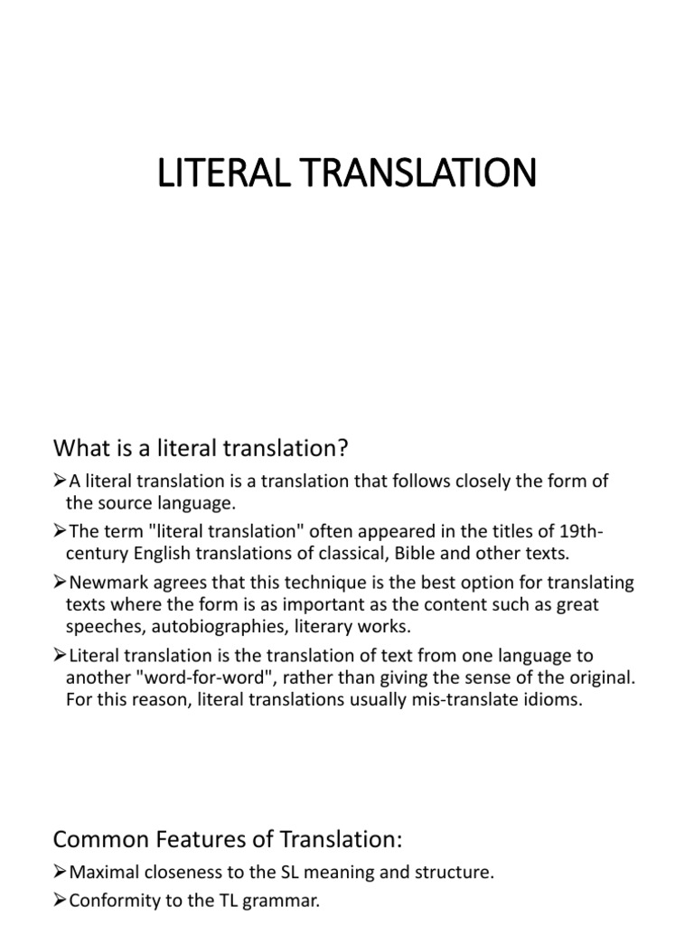 Understanding Literal Translation Techniques | PDF | Translations | Poetry