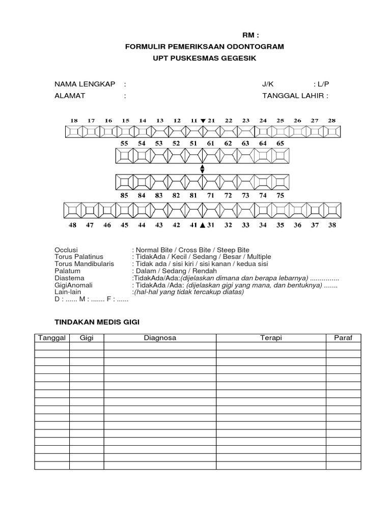 Odontogram Gigi | PDF