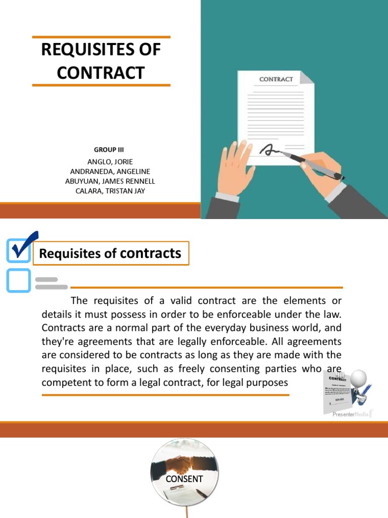 Requisites of Contract | PDF | Offer And Acceptance | Justice