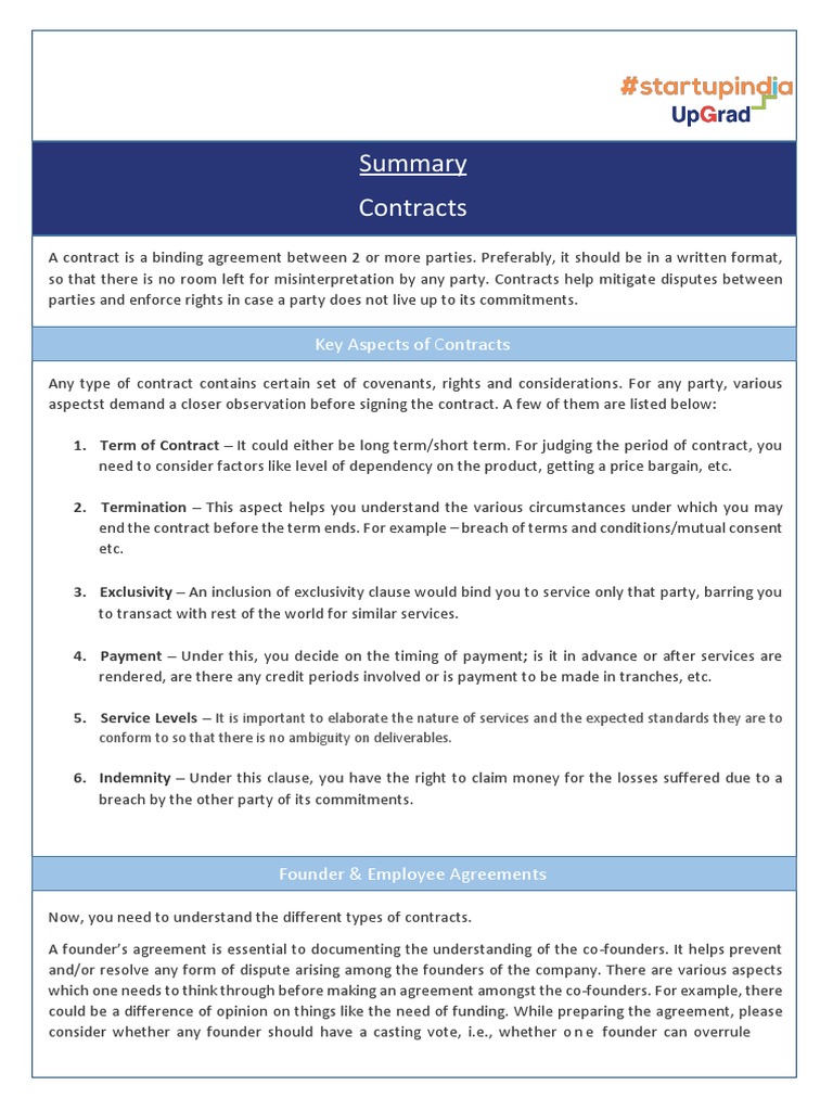 A Comprehensive Guide to Understanding Different Types of Contracts, Their Key Aspects and ...