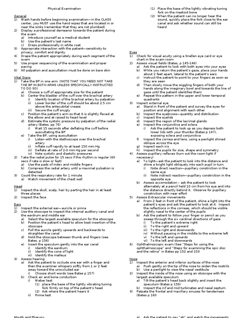 Physical Examination Checklist | PDF | Anatomical Terms Of Motion | Human Leg