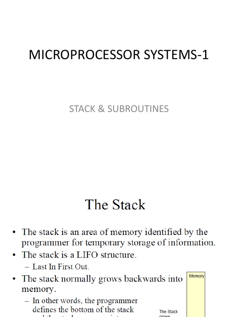 6 Stack and Subroutines | PDF | Office Equipment | Digital Electronics