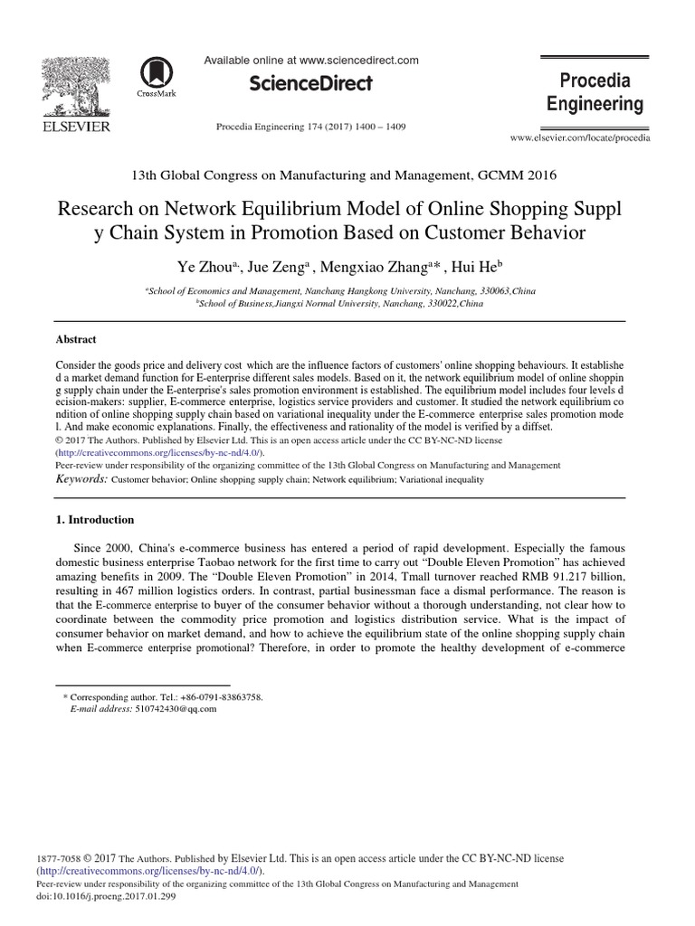 Research On Network Equilibrium Model of Online Shopping PDF | PDF | Economic Equilibrium | E ...