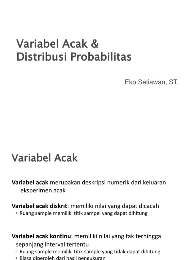 5 6.variabel Acak Distribusi Probabilitas | PDF