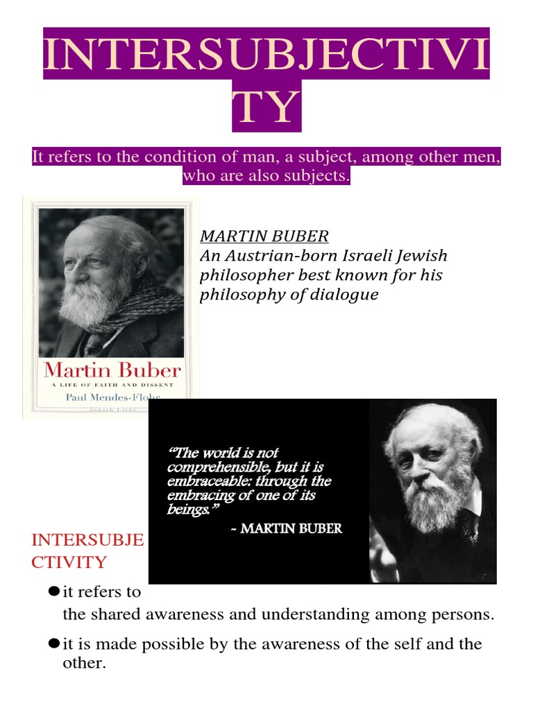INTERSUBJECTIVITY | PDF | Martin Buber | Love